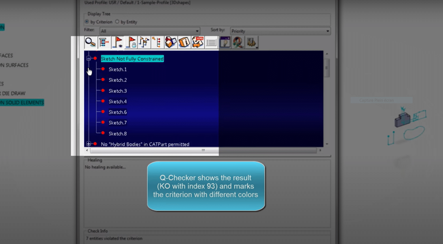 CATIA Q-Checker - Corriger les incohérences